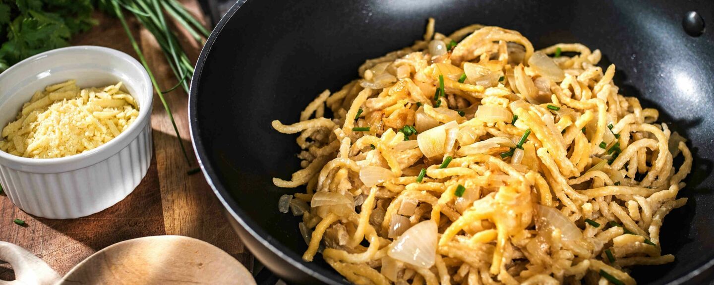 Vegan Veggi Filata Spaetzle - ORGANIC Veggi Filata, vegan cheese